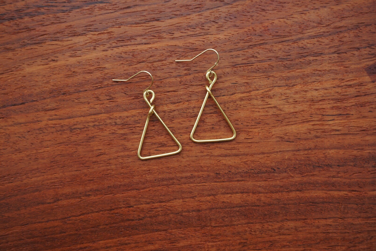 Triangle Wire Earrings - Etsy