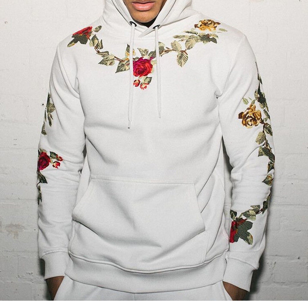 True Rose Embroidered Fashion Hoodie - Etsy