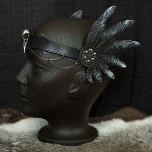 Raven's Leather Headdress // Raven Gothic Queen Crown Headpiece - Etsy