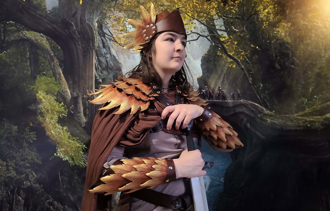 Leather Feather Armor Set // Helmet, Pauldrons, Harness, Bracers - Etsy