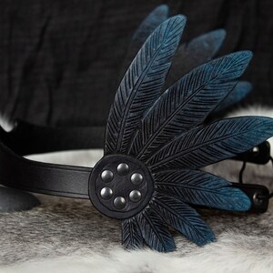Raven's Leather Headdress // Raven Gothic Queen Crown Headpiece - Etsy