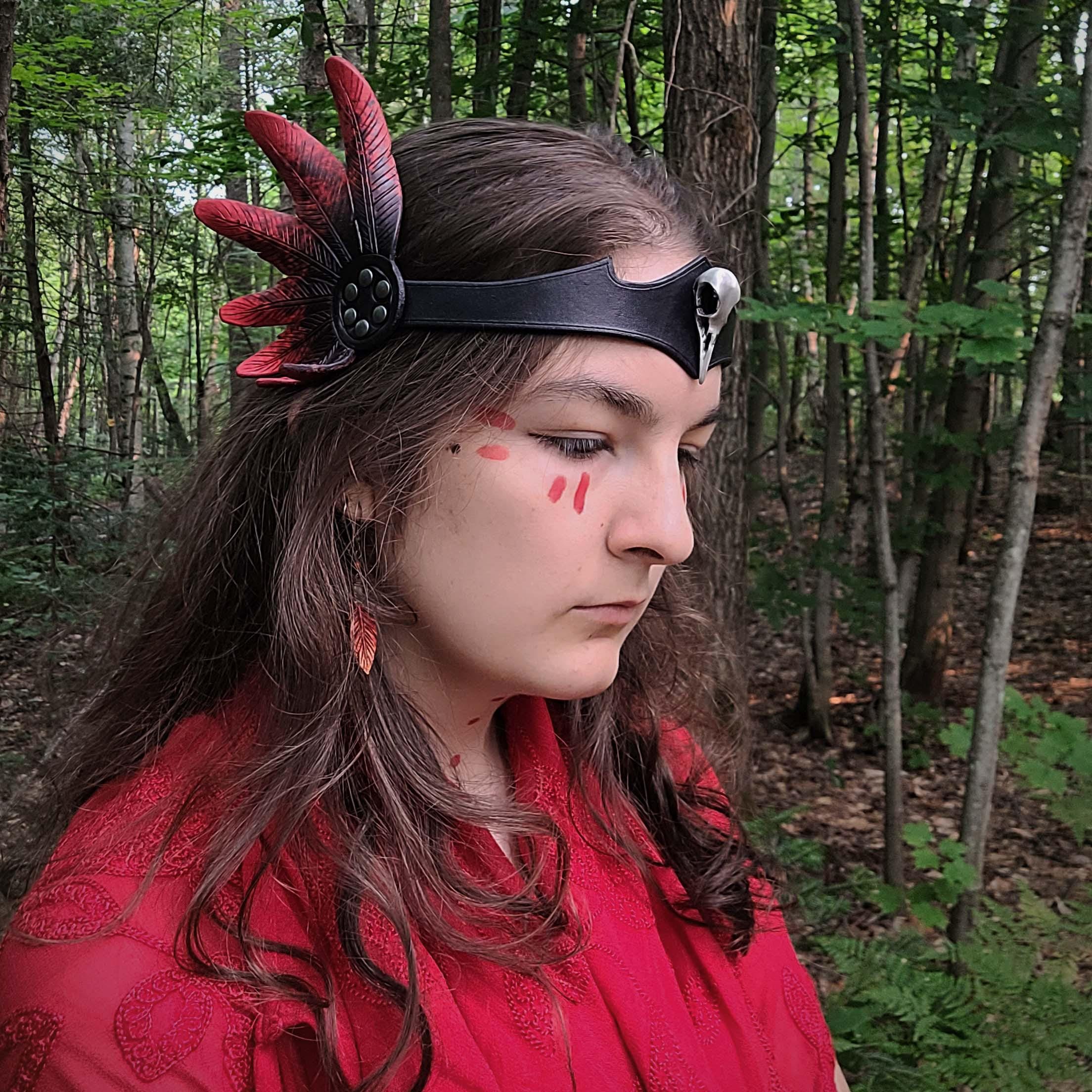 Raven's Leather Headdress // Raven Gothic Queen Crown Headpiece - Etsy