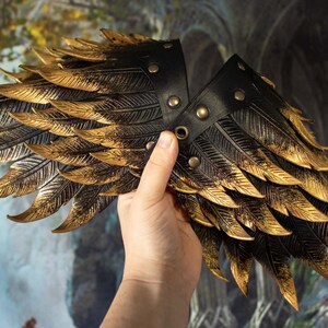 Leather Feather Armor Set // Helmet, Pauldrons, Harness, Bracers - Etsy