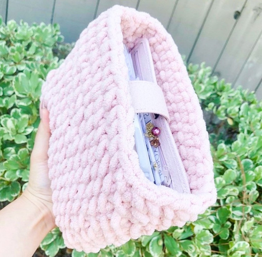 Planner Pouch White Black Pink and Grey Crochet Planner Pouch Personal ...