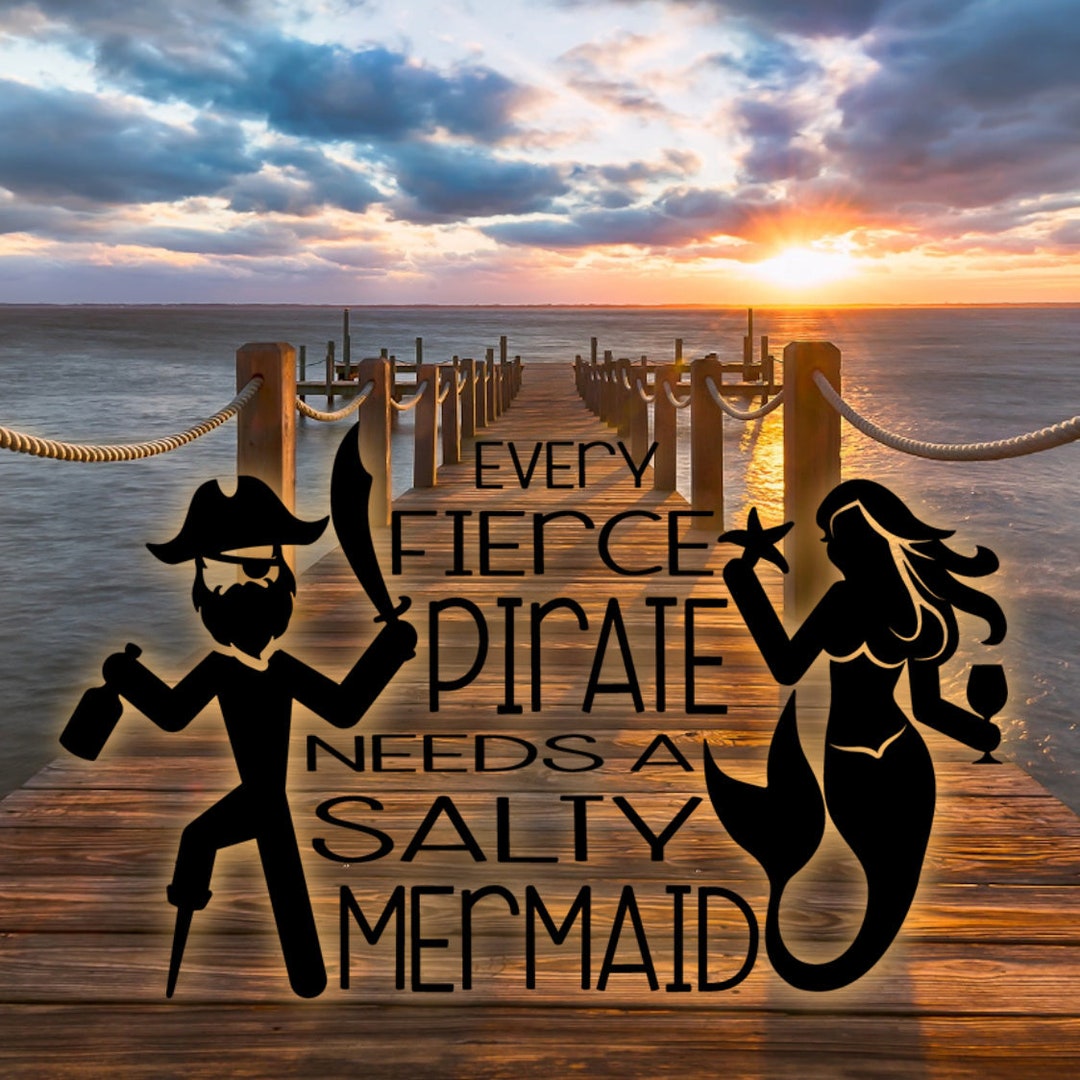 Fierce Pirate & Salty Mermaid Decal - Etsy
