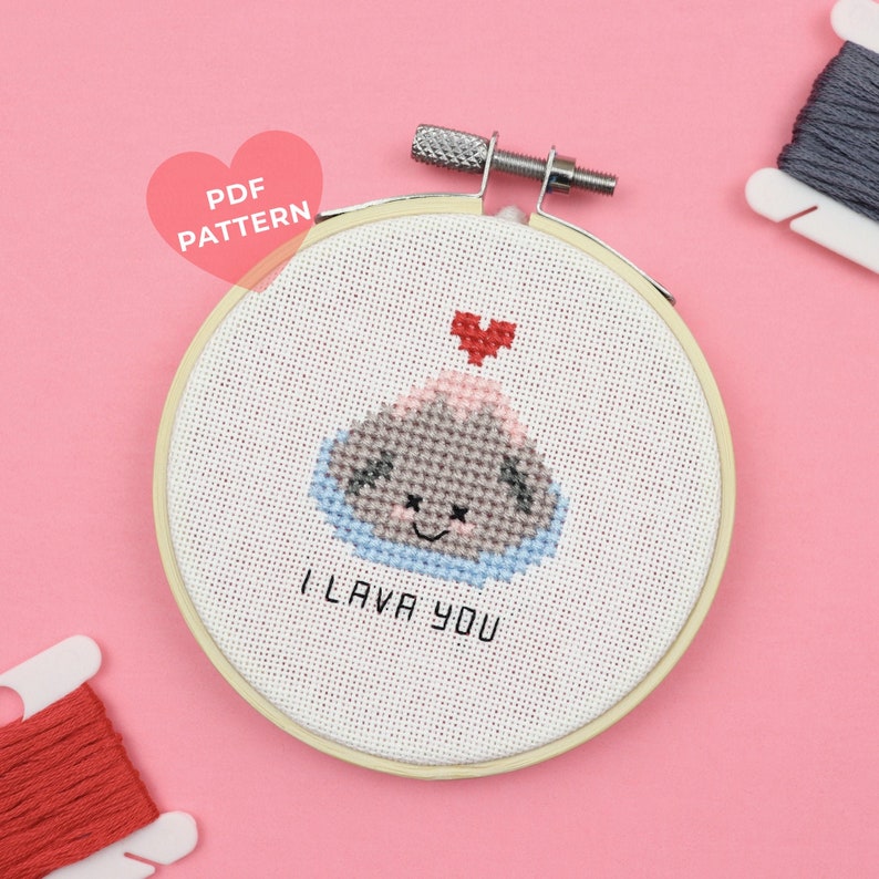 I Lava You Volcano Cross Stitch Pattern PDF modern cross | Etsy