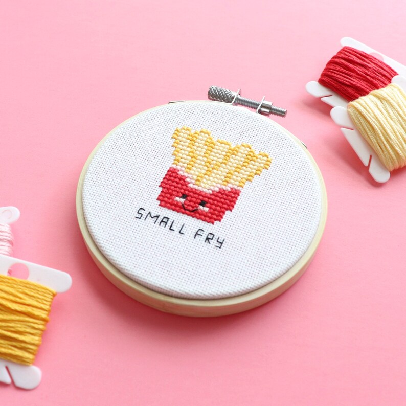 Small Fry French Fries Cross Stitch Pattern PDF modern cross | Etsy