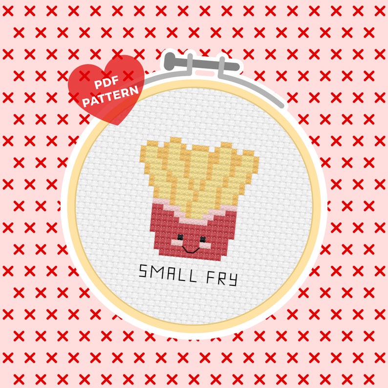 Small Fry French Fries Cross Stitch Pattern PDF Modern Cross - Etsy