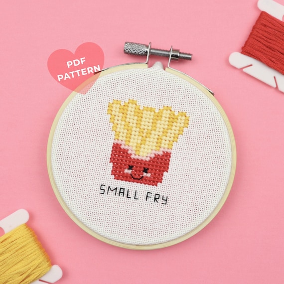 Small Fry French Fries Cross Stitch Pattern PDF modern cross | Etsy