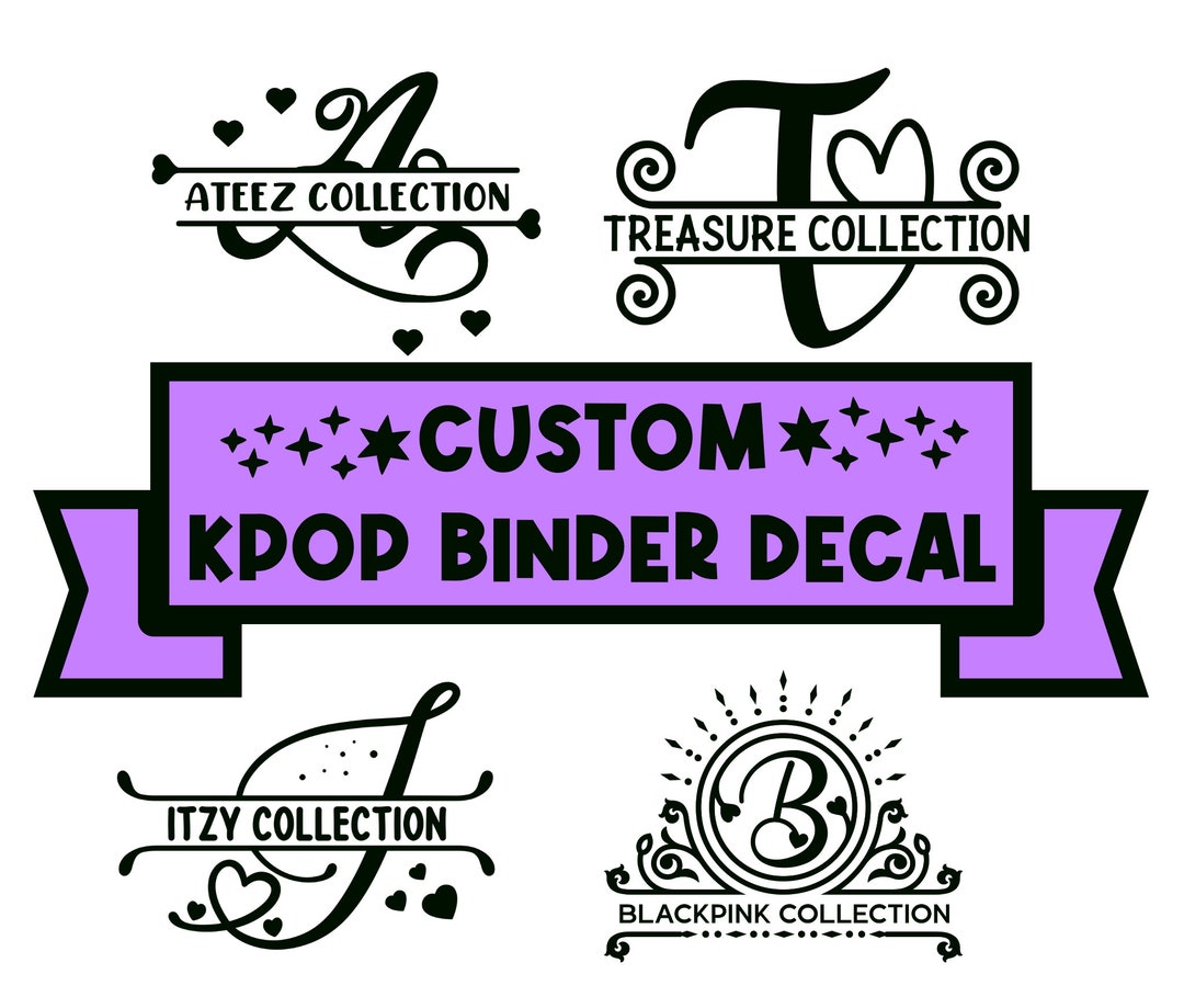 Custom Kpop Binder Decal - Monogram Style - Etsy