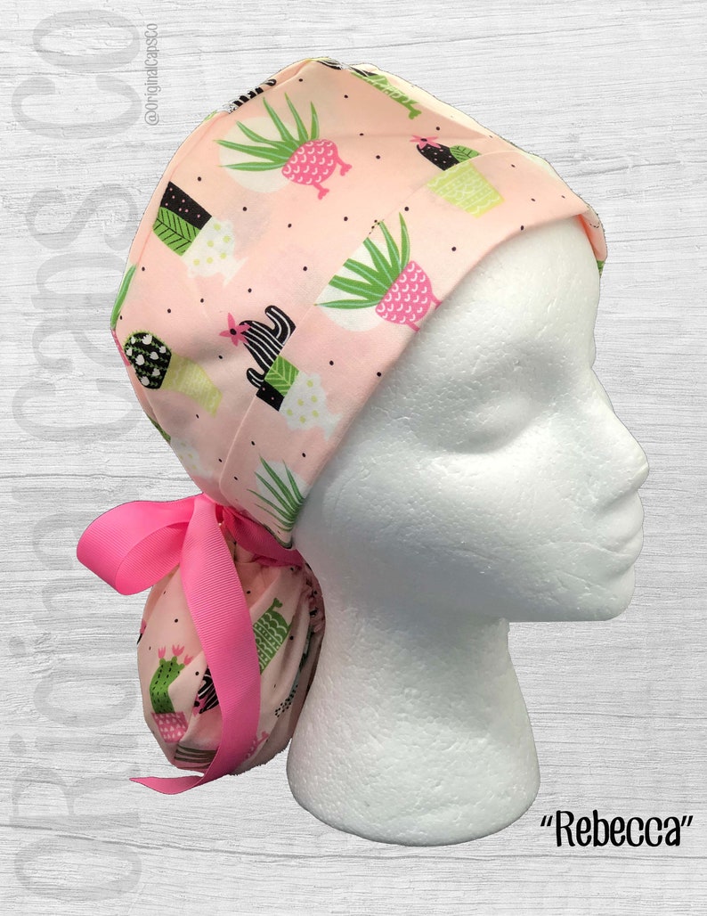 Potted Cacti on Pink Design Scrub Cap Surgical Cap Scrub Cap - Etsy