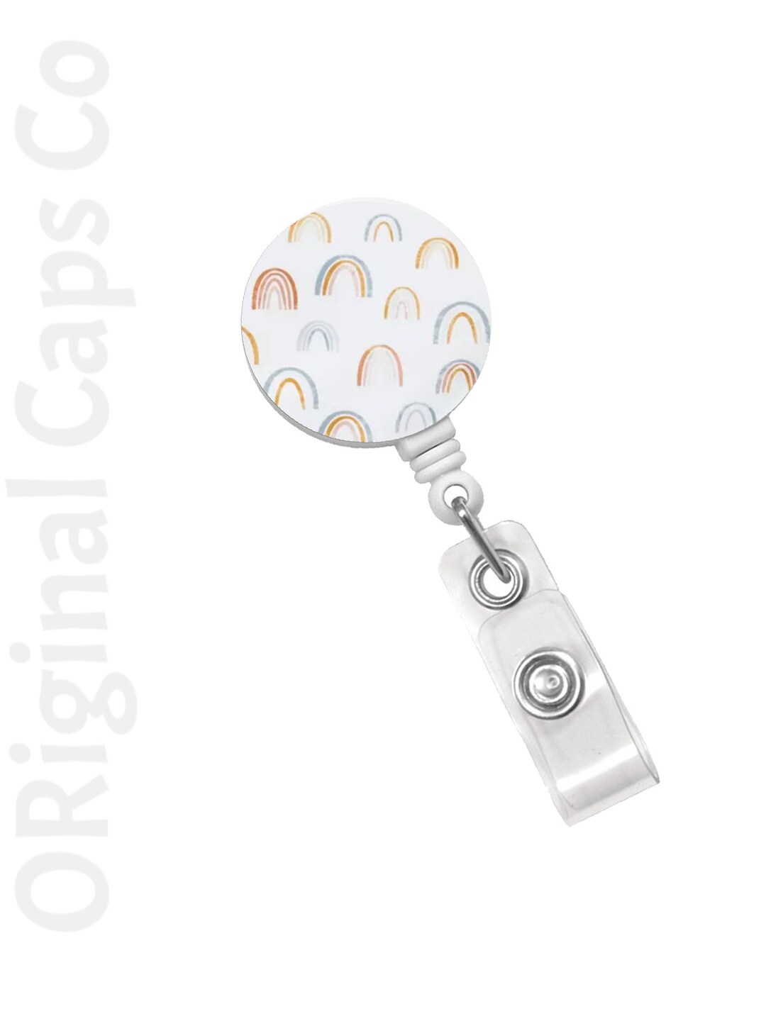 Wipeable Badge Reel | Muted Rainbow | Nurse Badge Reel | Teacher Badge ...