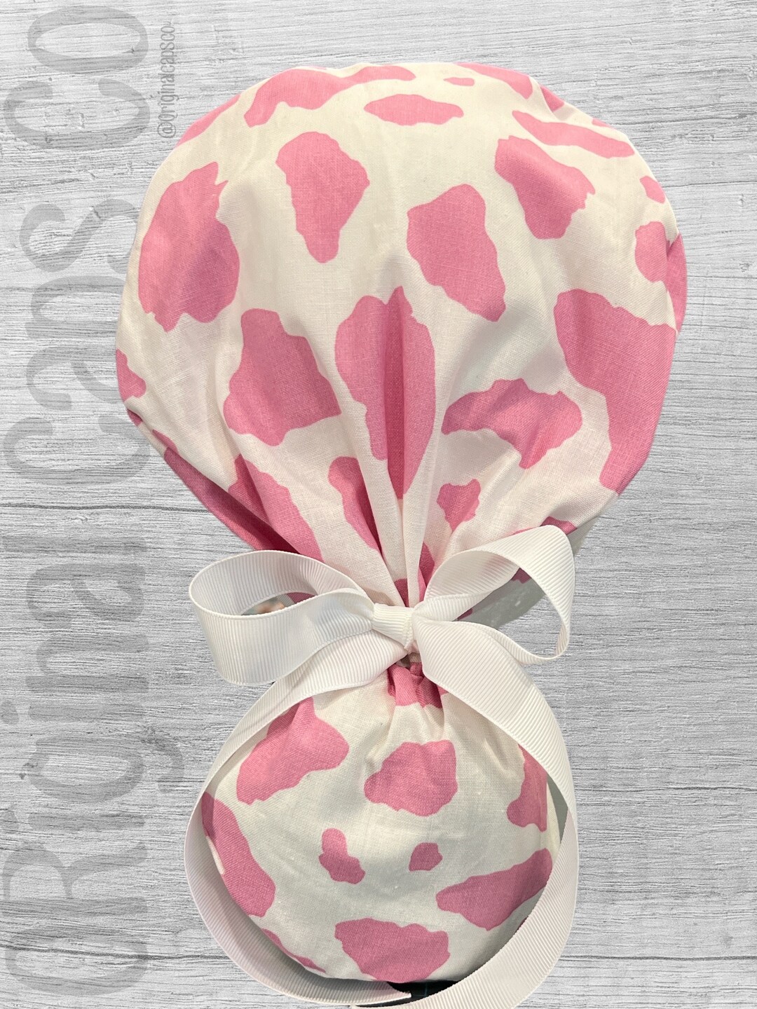Pink Cow Print Ponytail Scrub Cap for Women, Scrub Hat, Surgical Hat - Etsy