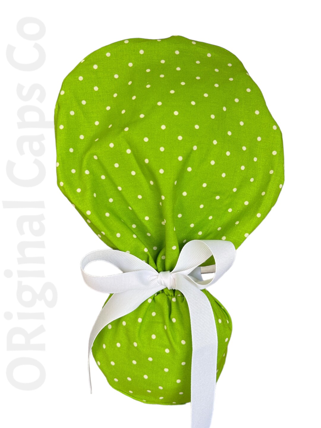 Mini Whit Dots on Lime Green Scrub Cap, Surgical Cap, Scrub Cap for ...