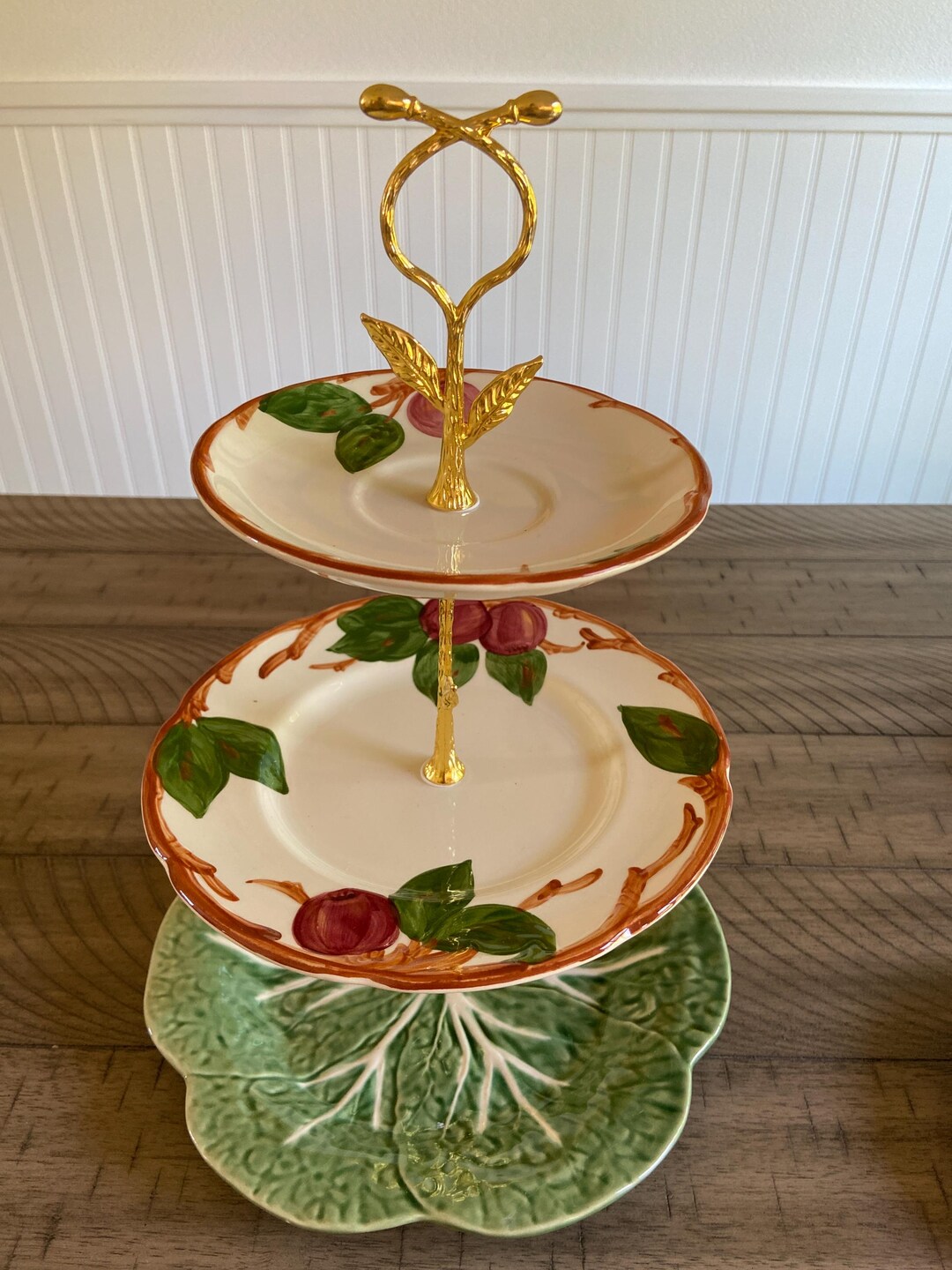 Bordallo Pinheiro and Franciscan Apple Dinnerware: Three Tier Stand ...