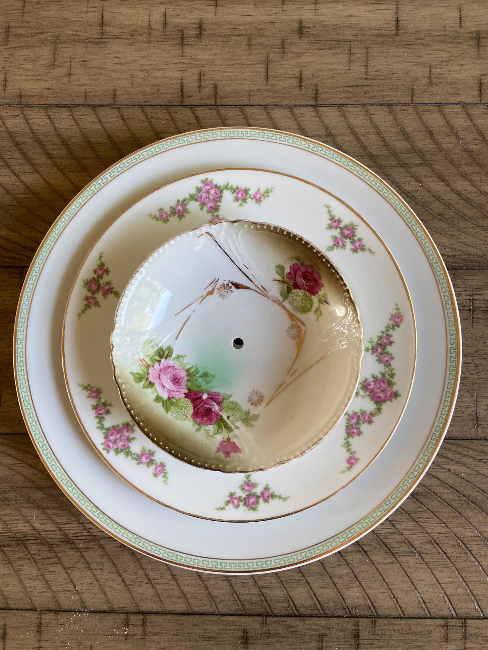 Vintage China 3-tier Plate Stand: Gold Hardware, Elegant Serving - Etsy