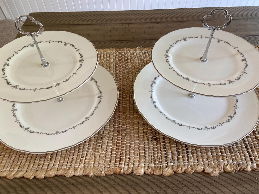 Royal Worcester, Two Tiered Plate Stand: Silver Chantilly - Etsy
