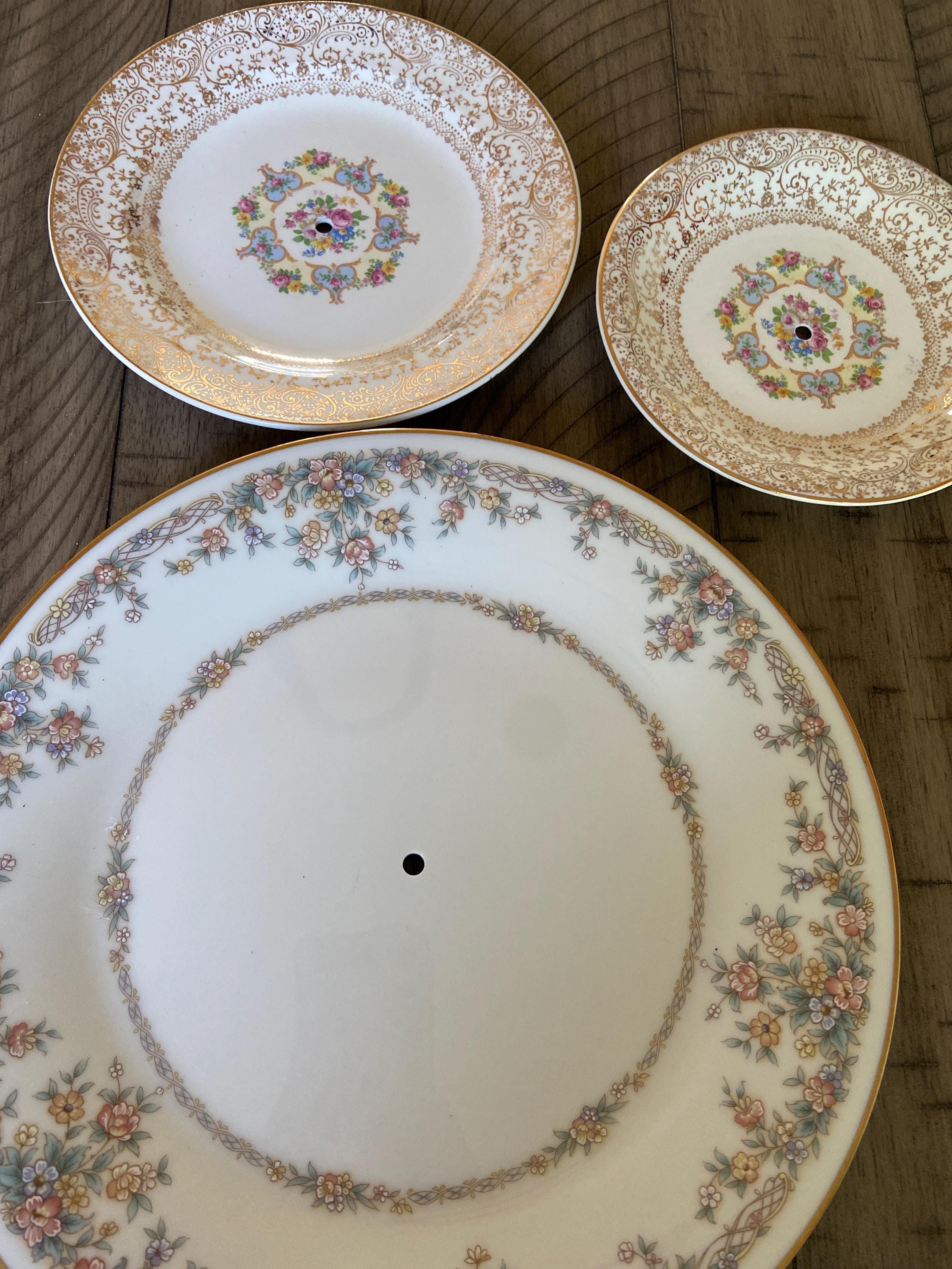 Vintage China 3-tier Plate Stand: Gold Hardware, Elegant Serving - Etsy
