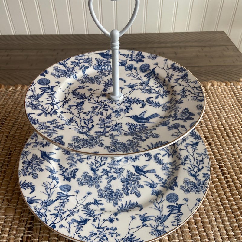 Clear Blue Cake Stand - Etsy