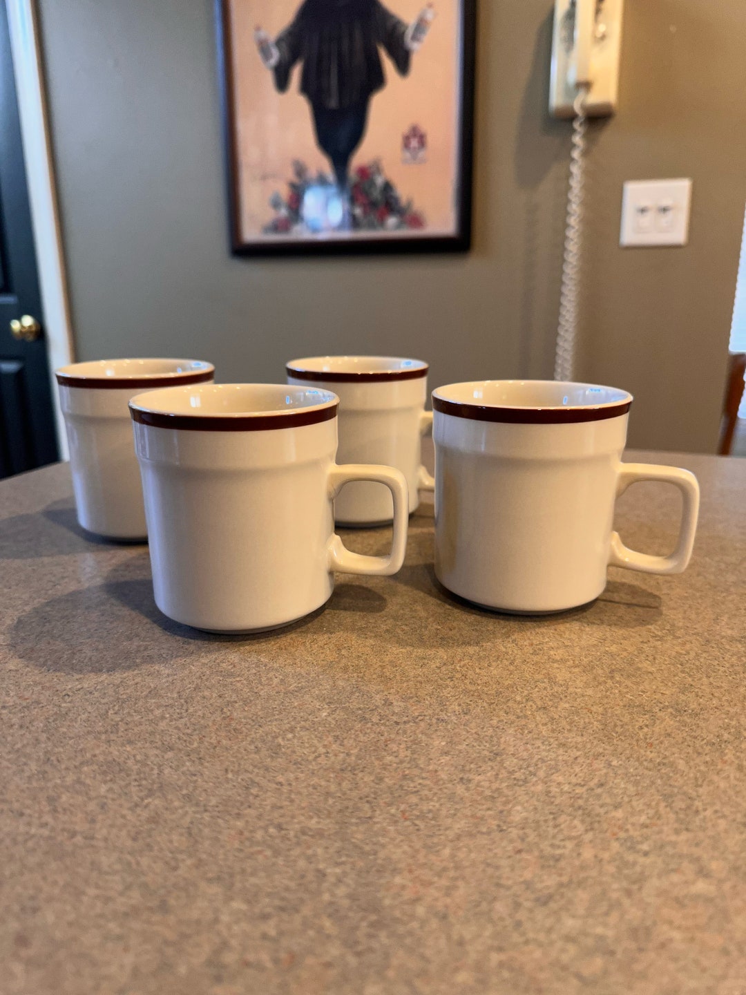 Vintage Aran Stone Stoneware Mugs: Desert Flower Set of 4 - Etsy