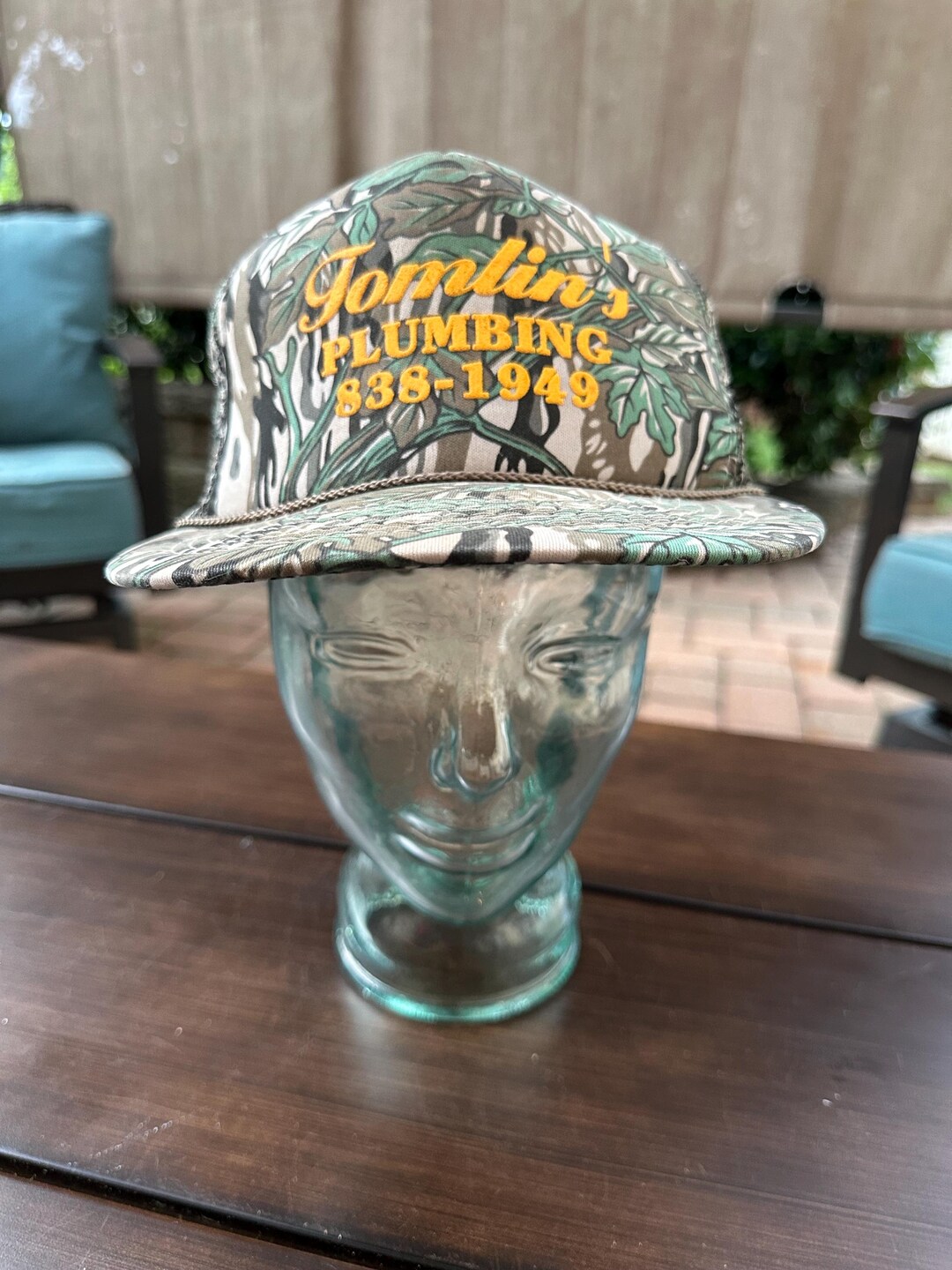 Vintage Camo Tomlin’s Plumbing Rope Trucker/baseball Hat Cap Adjustable ...