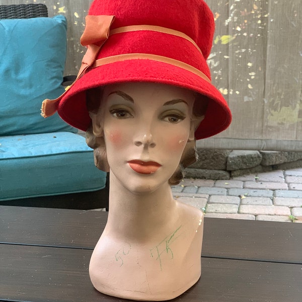 Red Felt Hat - Etsy