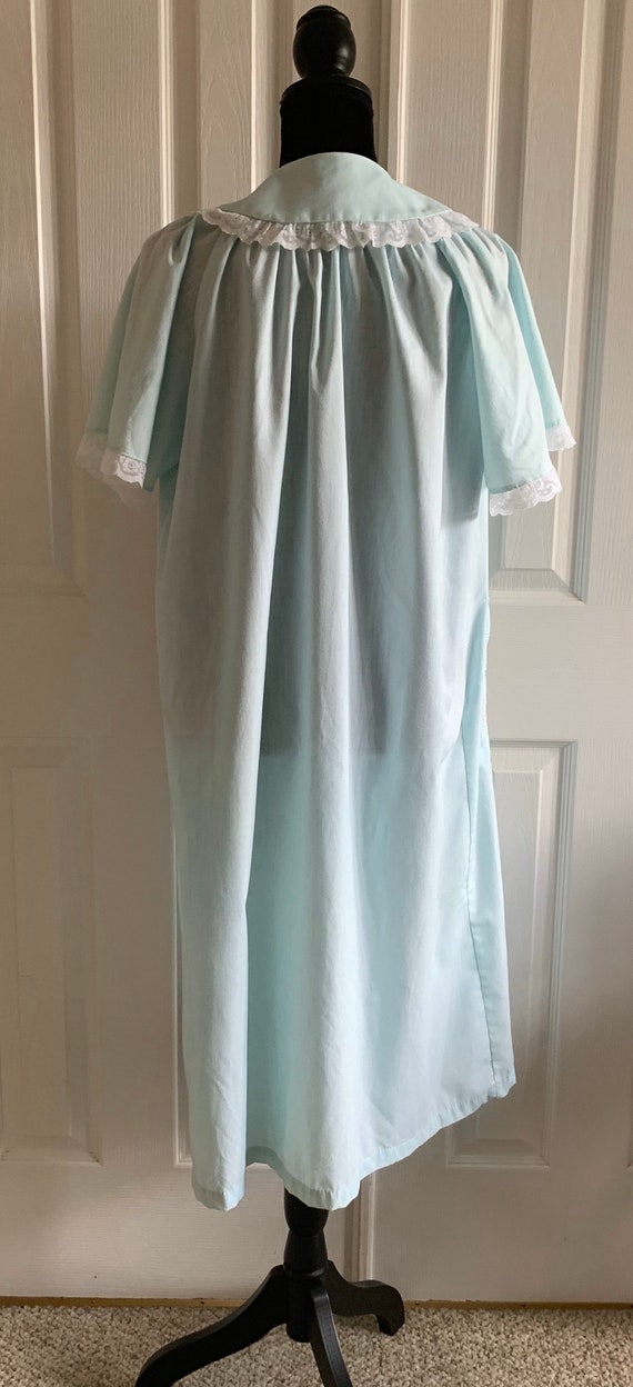 Vintage pale blue house dress robe house coat by Caro… - Gem