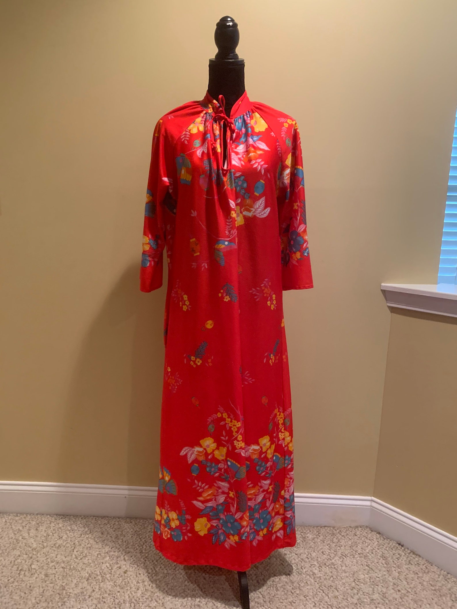 Hawaiian Hostess Dress Nightgown Dressing Gown Maxi Dress - Etsy