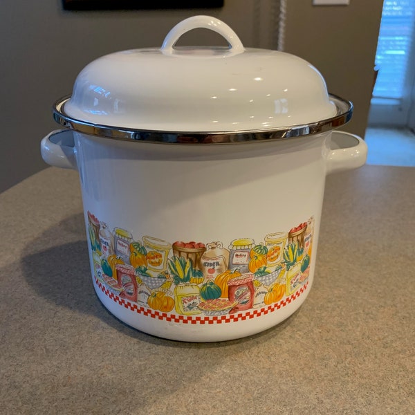 Enamel Pot With Lid - Etsy