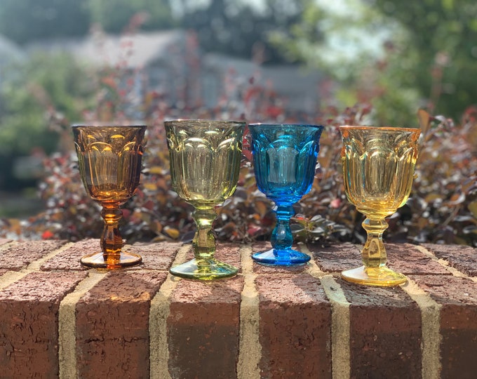 Set of Four Mismatched Mini Goblets Vintage 3 Ounce - Etsy