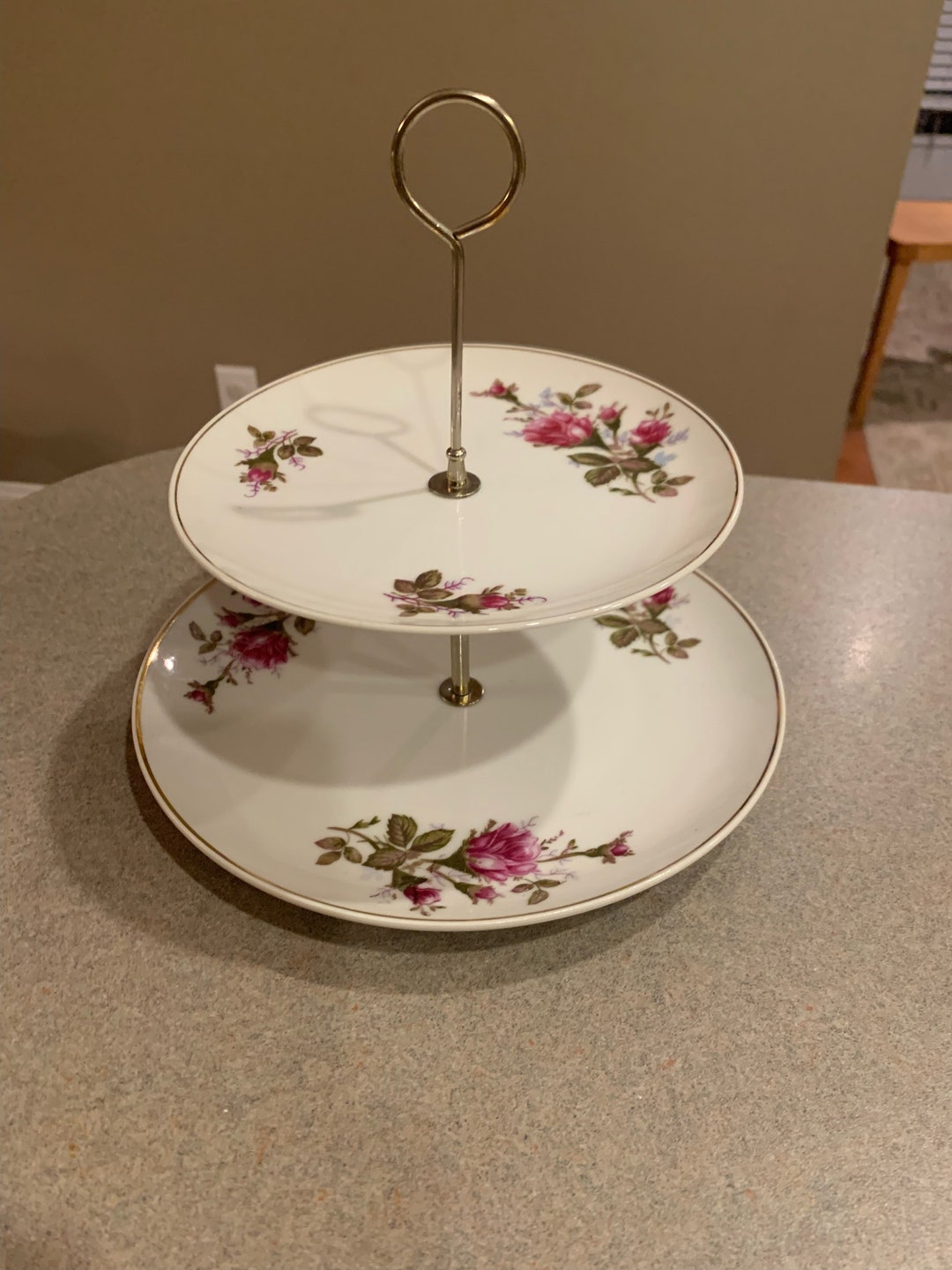 2 Tier Tidbit Appetizer Dessert Server Porcelain Enesco - Etsy