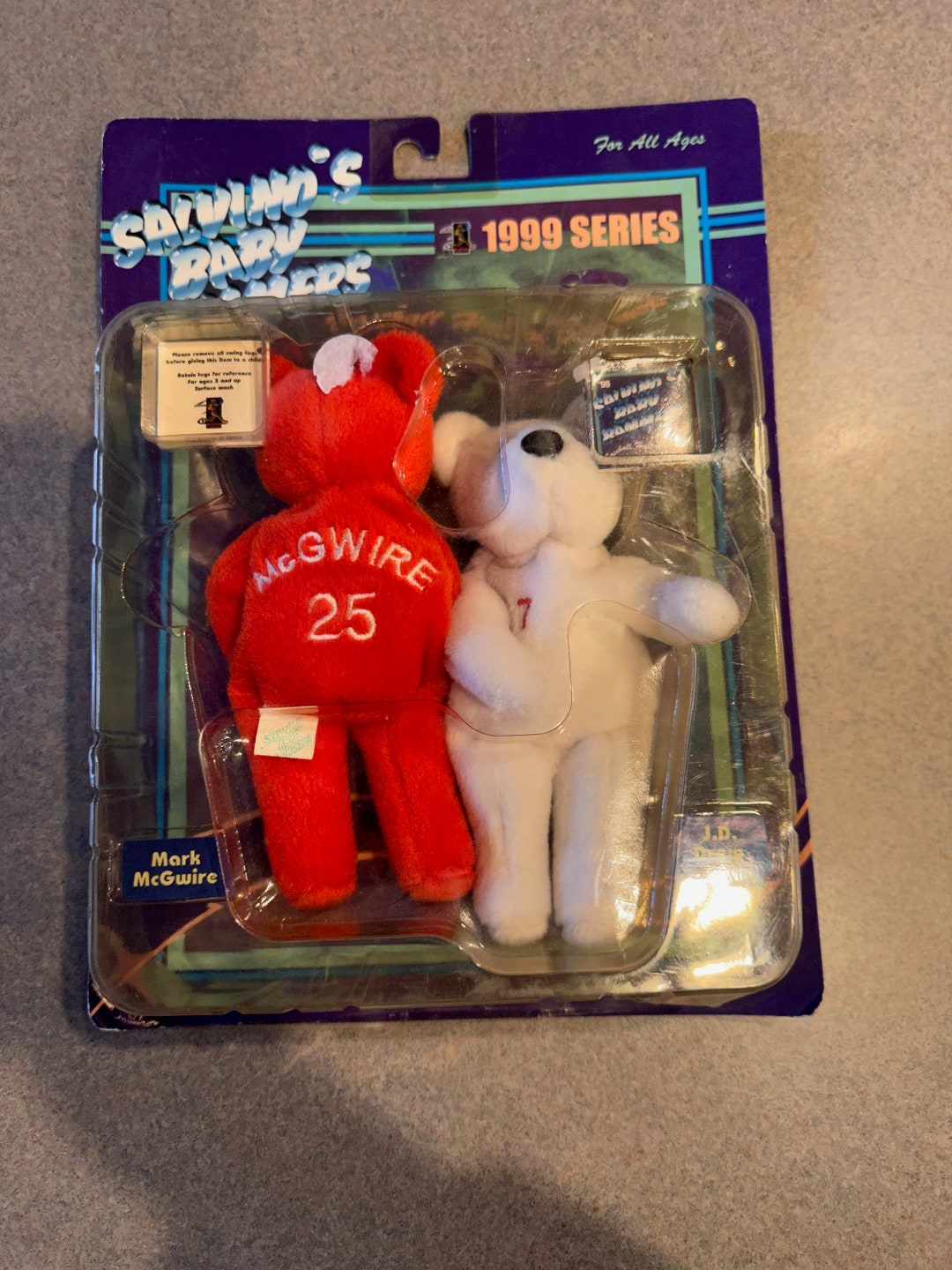 Salvino's Baby Bammers Bean Bag Plushies Mark Mcgwire JD Drew 1999 - Etsy