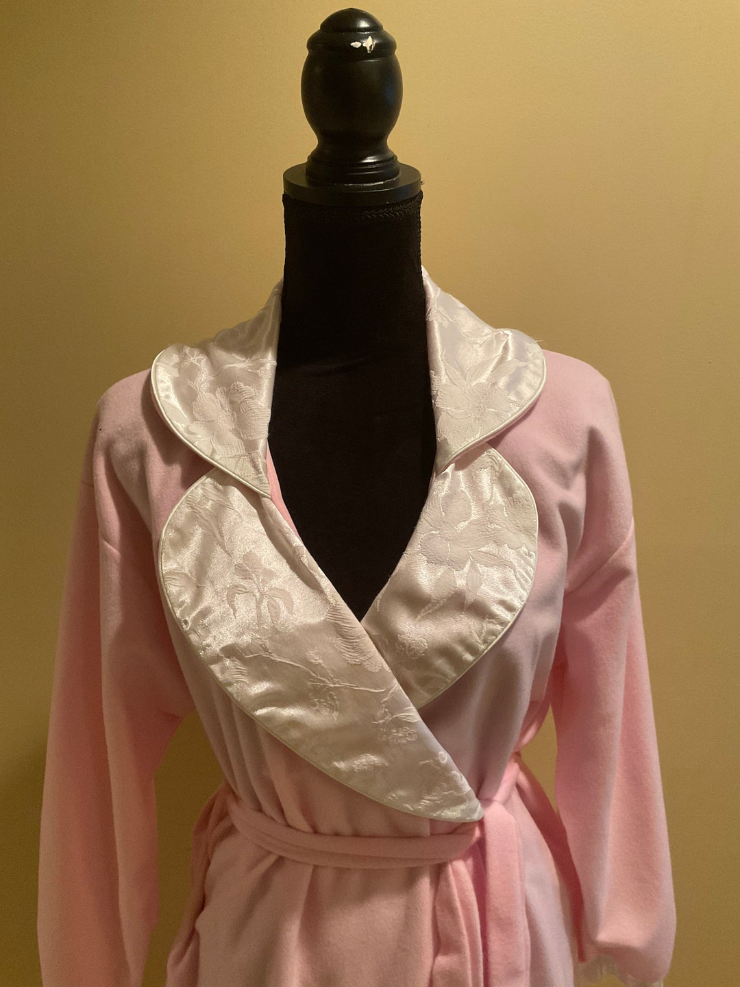 Pink Velour Wrap Style Full Length Long Sleeve Robe Vintage - Etsy