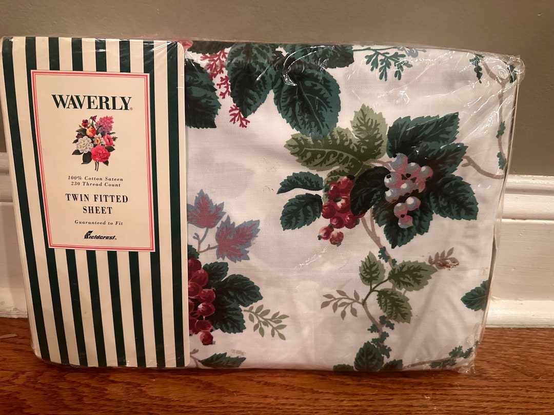 Waverly Twin Fitted Sheet 100% Cotton Floral Flower Pattern Valley ...