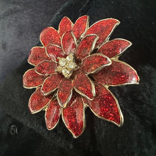 Enamel Flower Brooch - Etsy