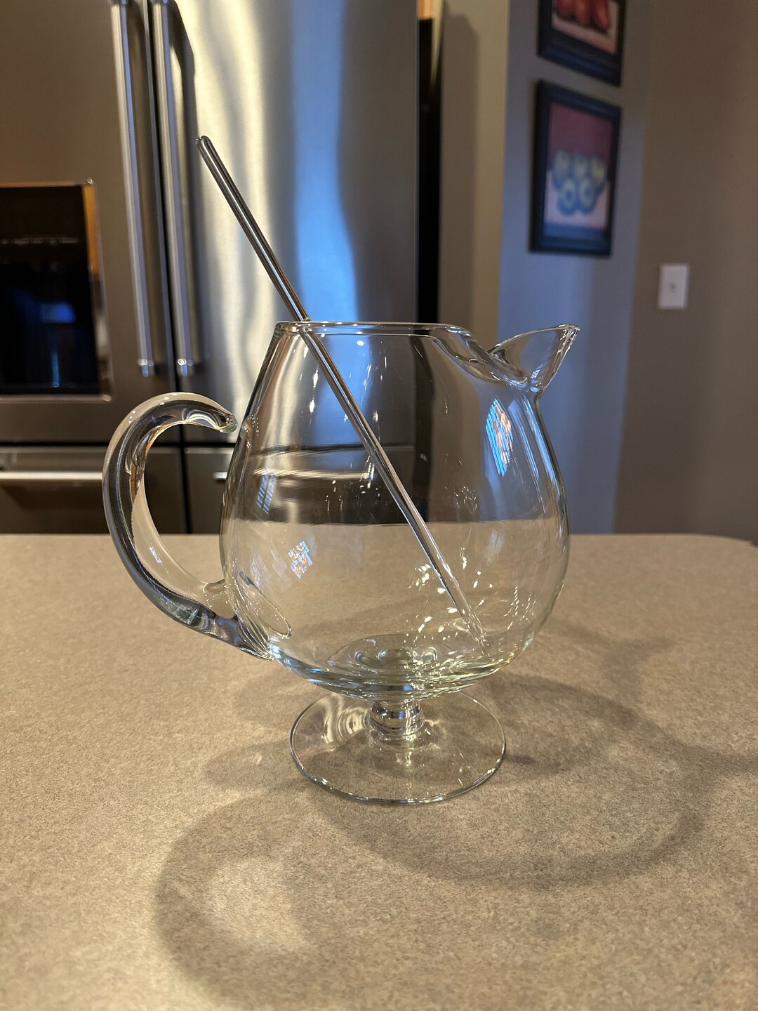 Cocktail Martini Snifter Pitcher With Glass Stirrer Pinched Spout With ...