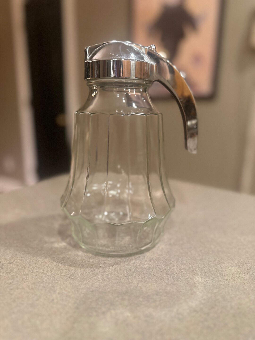 Large Federal Tool Corp Chicago Glass Syrup Dispenser With Chrome Lid ...