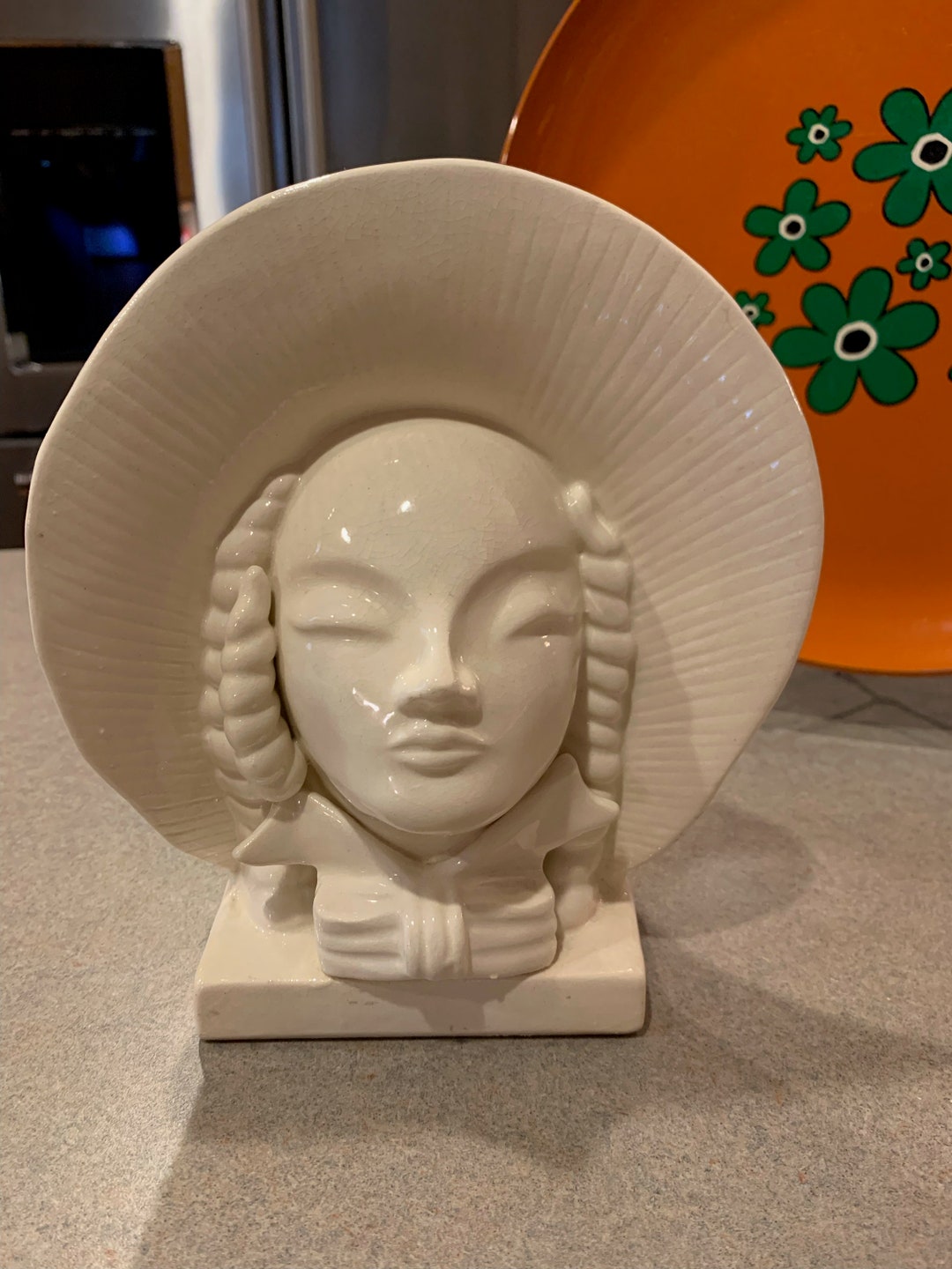 White Ceramic Lady Head Vase Vintage - Etsy