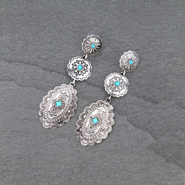 Concho Earrings - Etsy