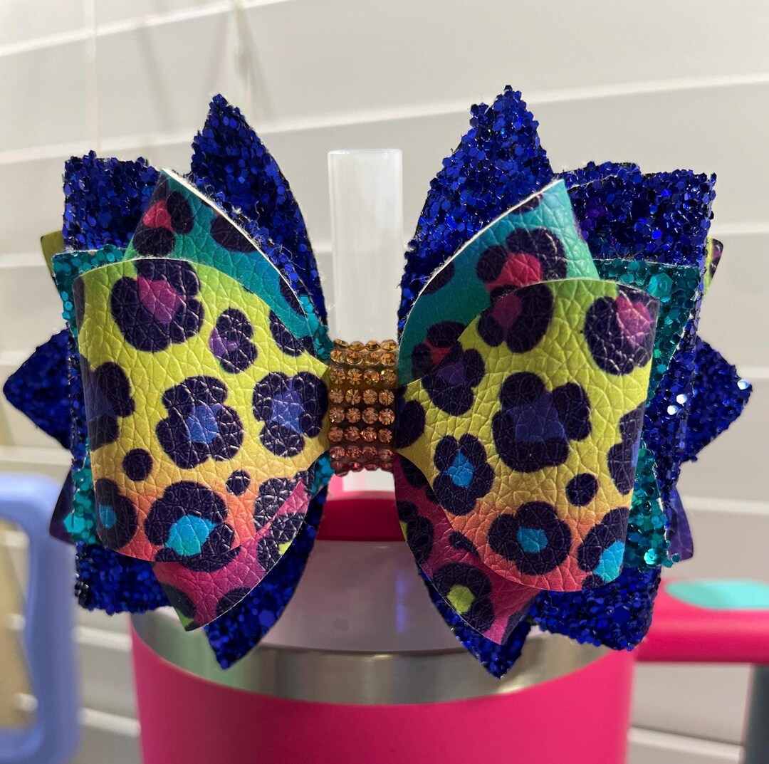 Lisa Frank Inspired Cheetah Bow - Bow Topper for Stanley’s - Etsy