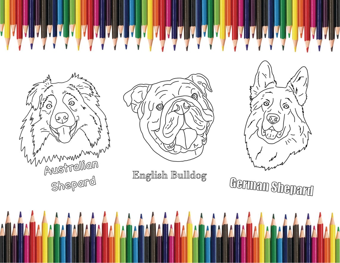 23 Dog Breeds Coloring Pages, Printable Kids Coloring Pages, A-Z Dog ...