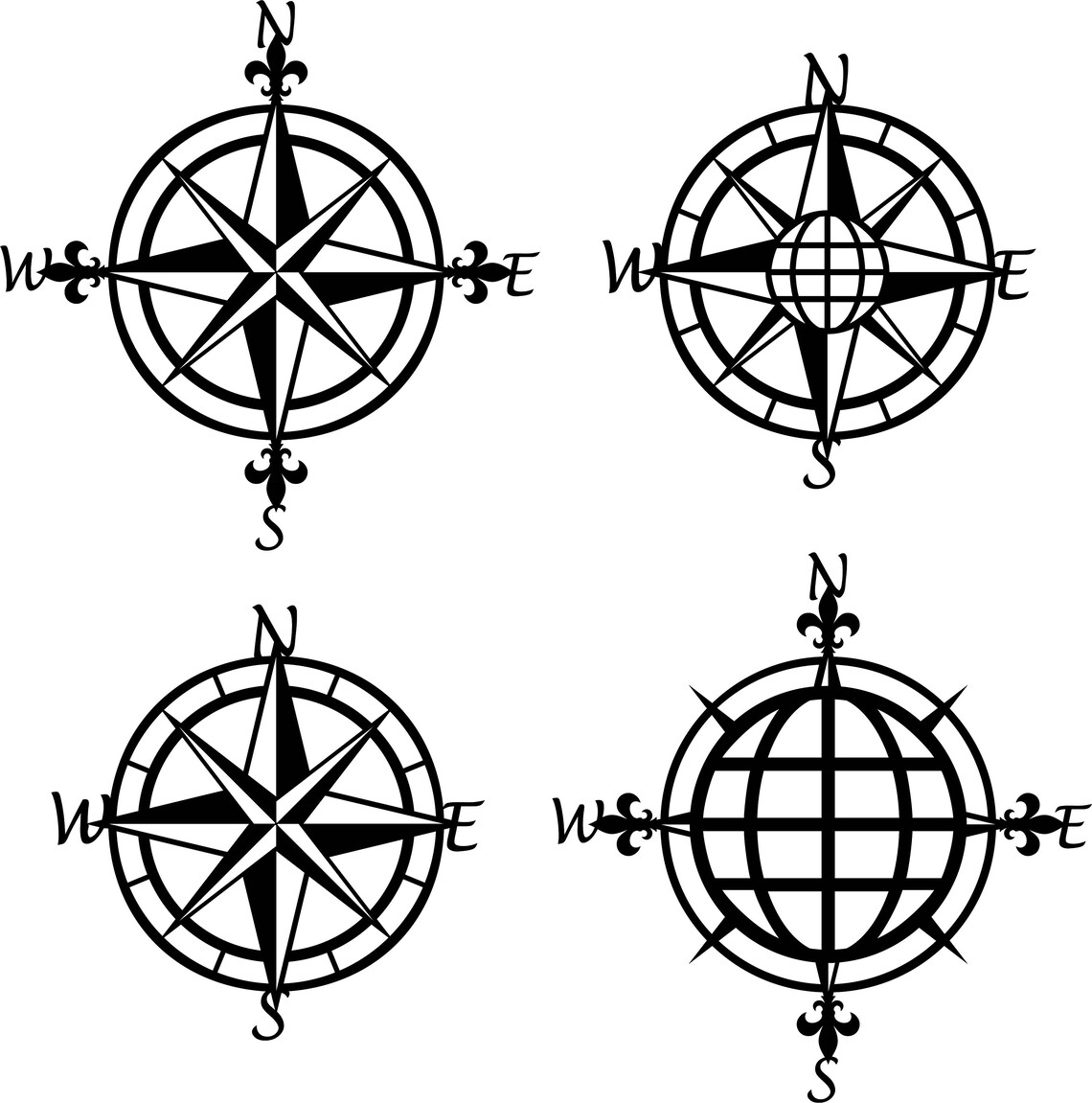 Nautical Compass Wall Art Laser Cut Vector Files. DXF SVG - Etsy