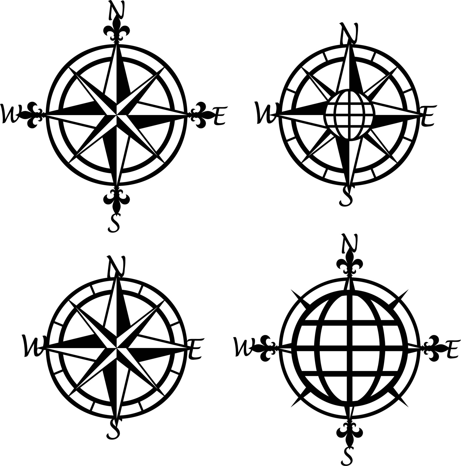 Nautical Compass Wall Art Laser Cut Vector Files. DXF SVG - Etsy