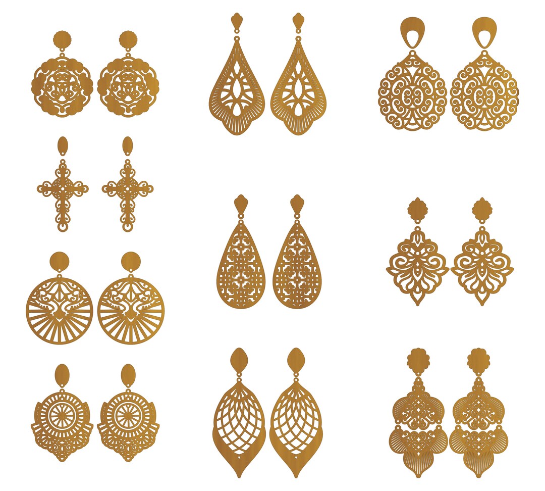 Vector Files for Cutting Earrings. Laser Cut Files Dxf, Svg, Cdr, Ai ...