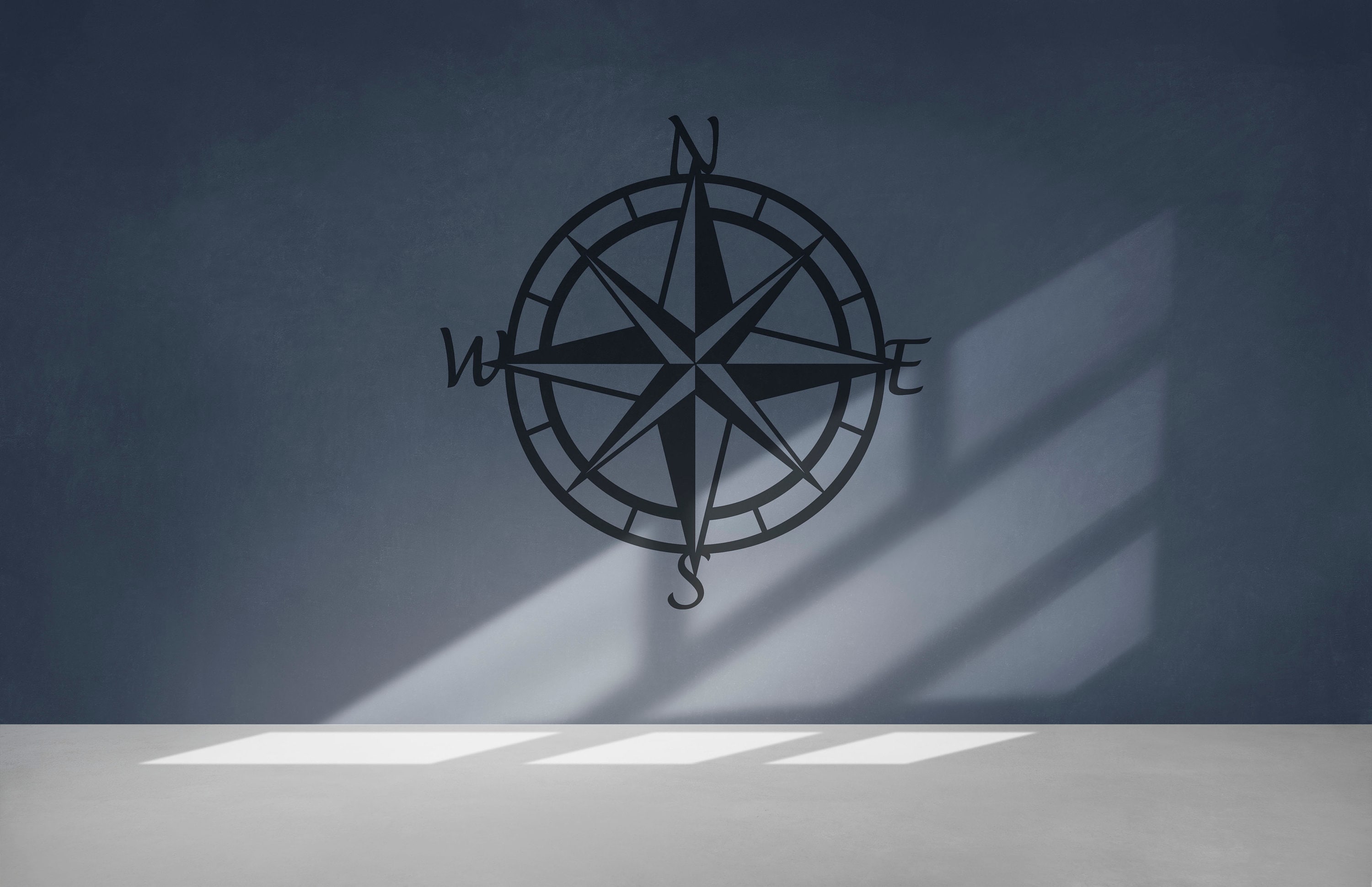 Nautical Compass Wall Art Laser cut vector files. DXF SVG | Etsy