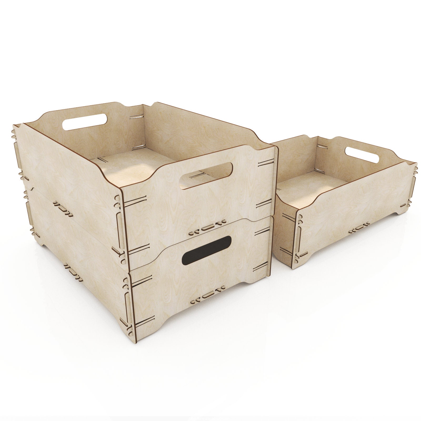 Stackable Storage Box. Cnc Vector Model Files. DXF SVG CDR - Etsy