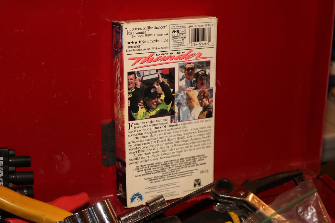 DAYS Of Thunder Racecar Movie VHS NASCAR Racing Racetrack Race Track ...