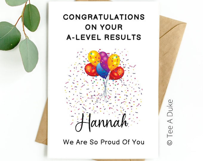 GCSE Results Congratulations Card, Exam Congrats Card, A-level Results ...