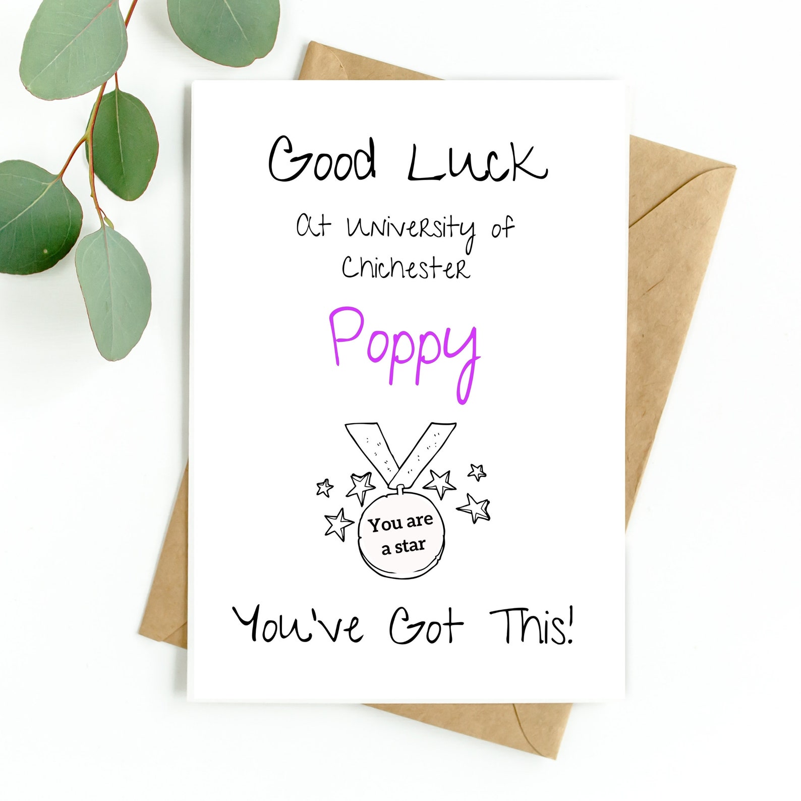 Goodluck at University Card Going to University Starting - Etsy UK