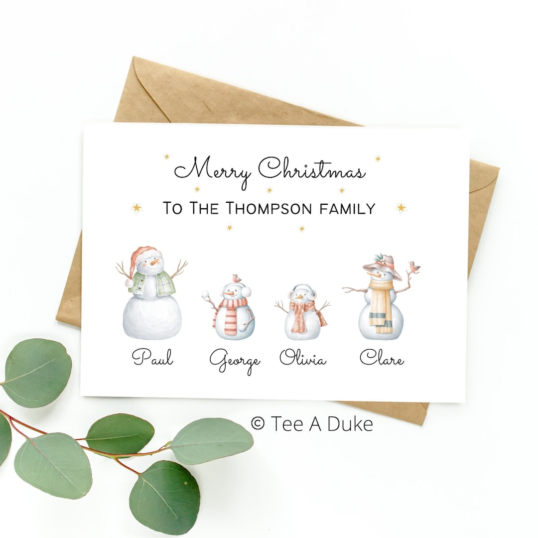 Family Christmas Card Personalised Christmas Card for Family, Family ...